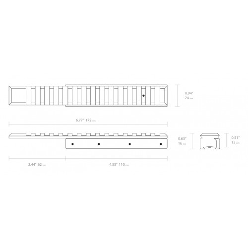 HAWKE Slitta Adapter 1pz da 11mm per slitte Weaver e Picatinny Extended ...
